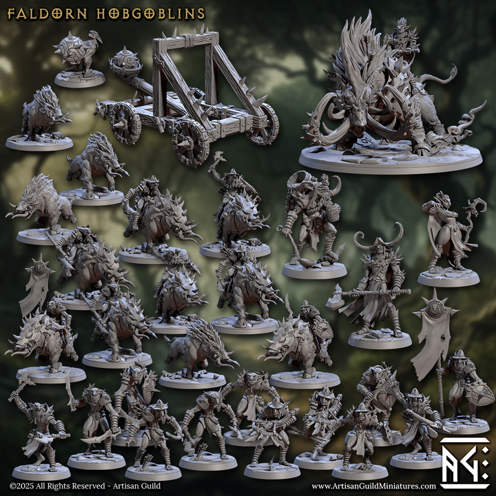 3D Printable Faldorn Hobgoblins (Complete set - 69) by Artisan Guild